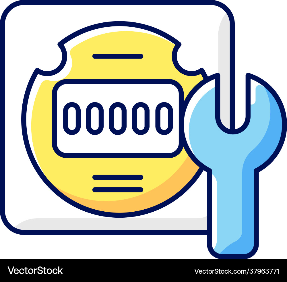 Electrical meter repair rgb color icon Royalty Free Vector