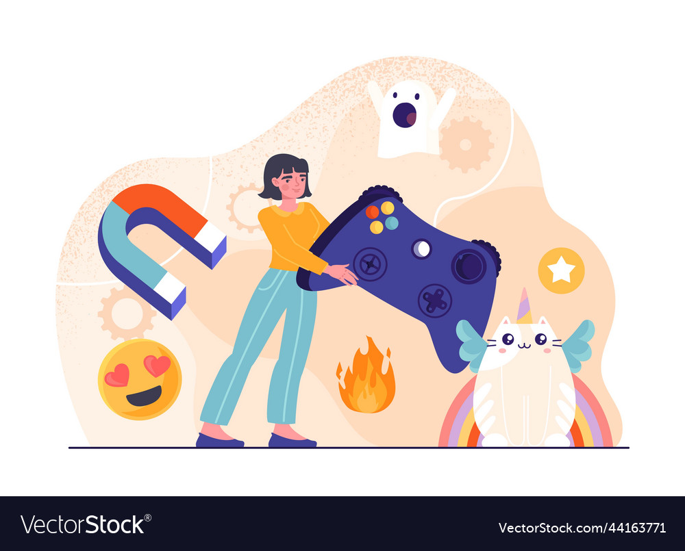 Female Game Developer Royalty Free Vector Image