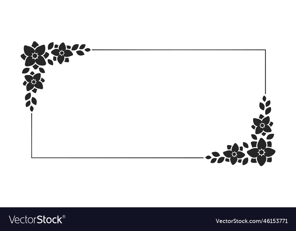 Floral botanical frame template rectangular Vector Image