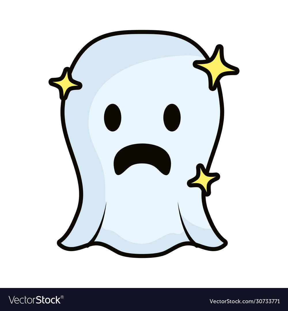 Ghost floating comic character icon Royalty Free Vector