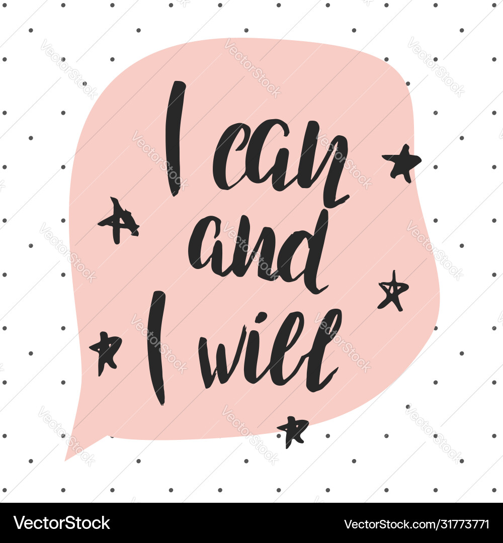 Motivational poster template with hand lettering Vector Image