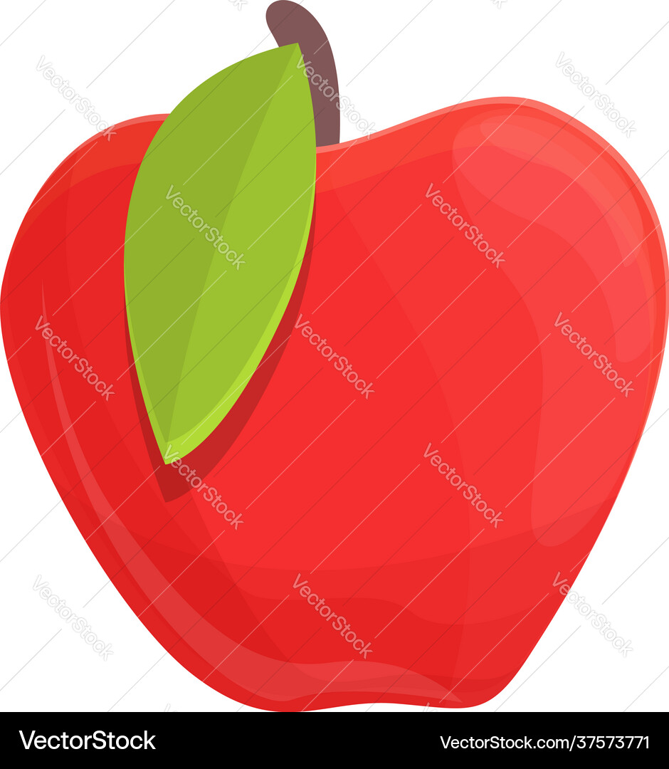 Protein red apple icon cartoon style Royalty Free Vector