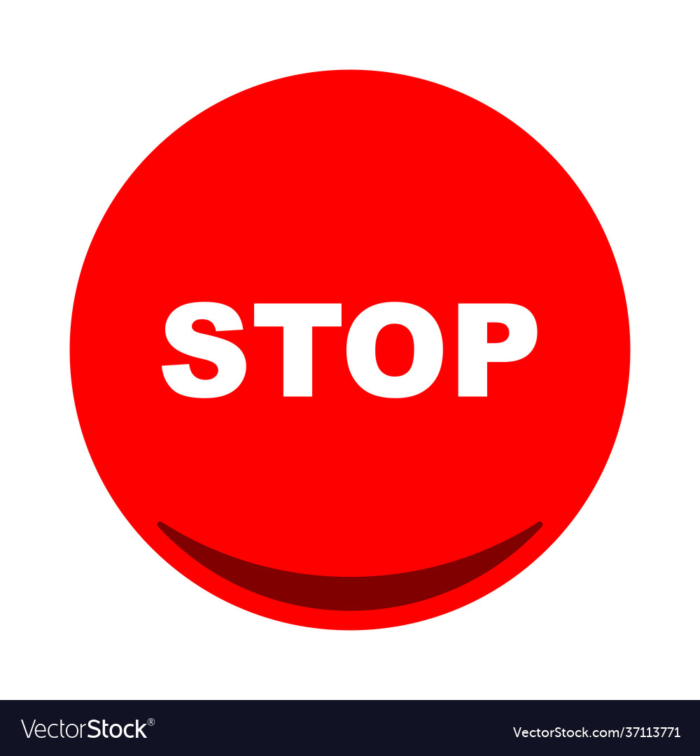 Stop button icon flat Royalty Free Vector Image