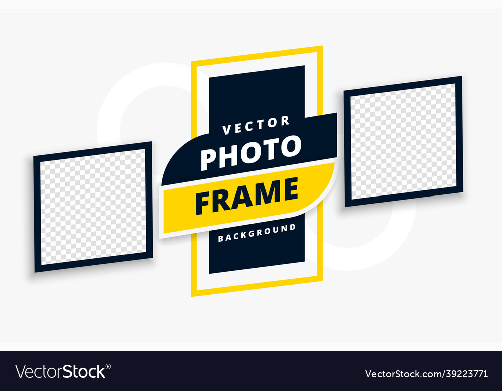 Template design with two photo frames Royalty Free Vector