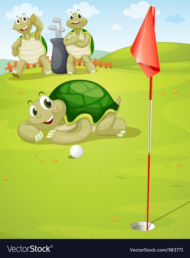 Tortoise golf Royalty Free Vector Image - VectorStock