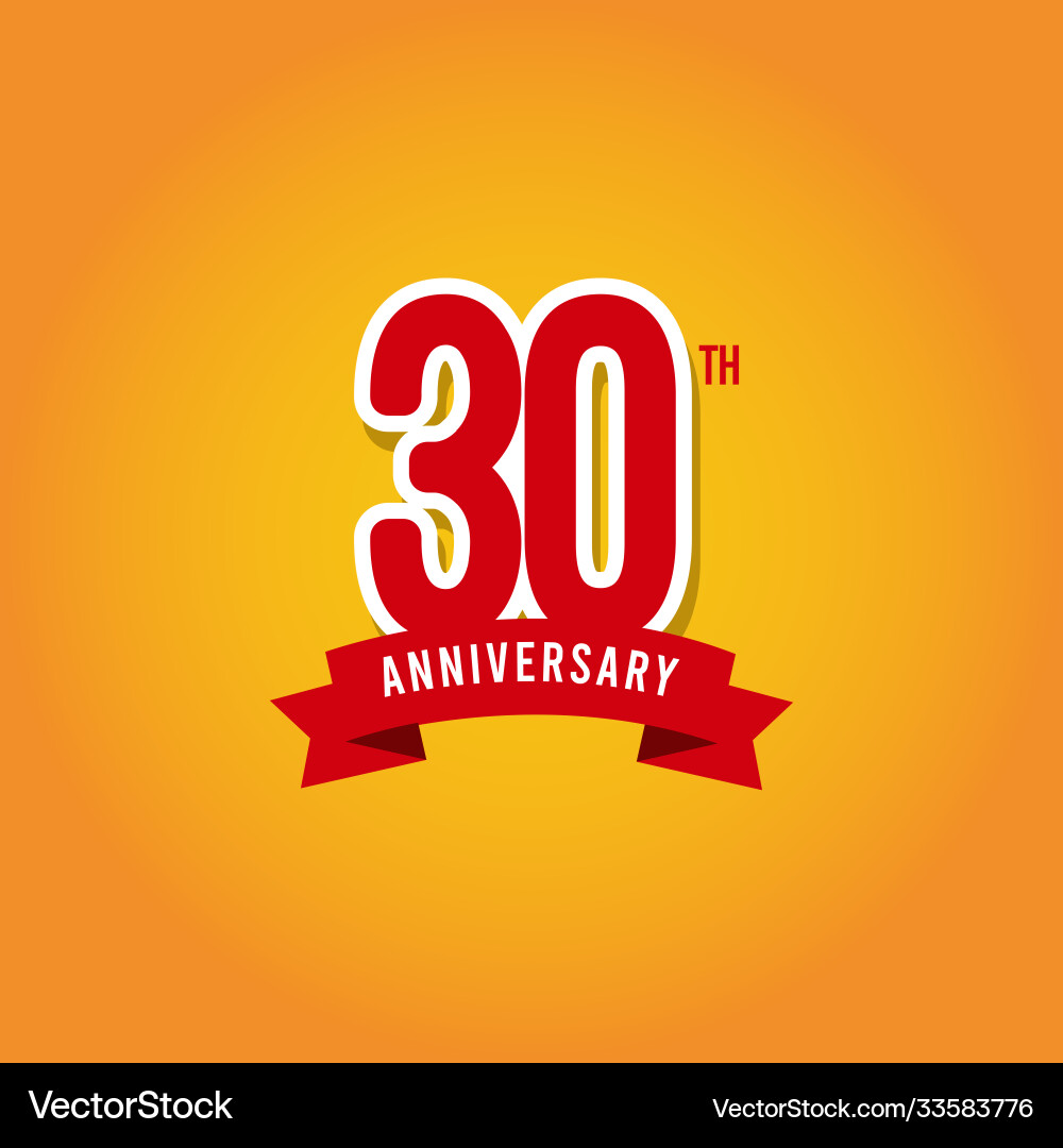 30 years anniversary template design Royalty Free Vector