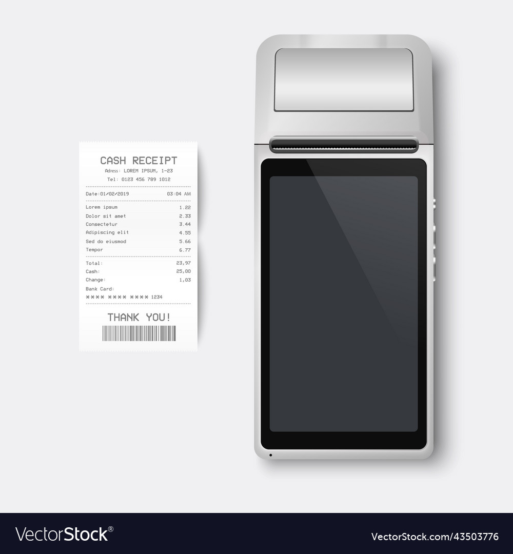 3d black nfc payment machine and paper Royalty Free Vector