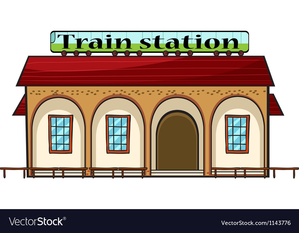 A Train Station Royalty Free Vector Image Vectorstock