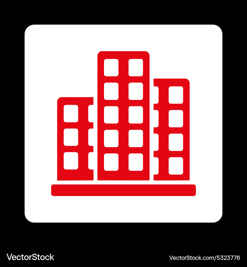 City icon from commerce buttons overcolor set Vector Image
