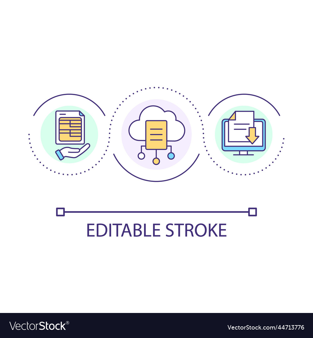 Cloud storage of information loop concept icon Vector Image