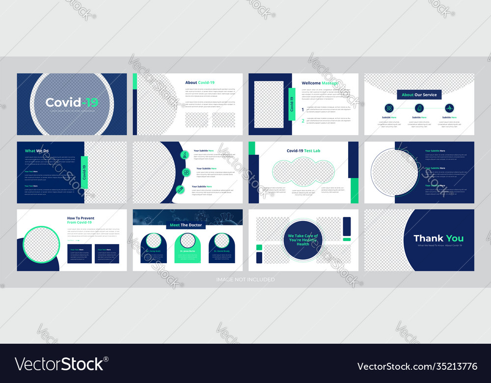 Covid19-19 presentation slide template powerpoint Vector Image