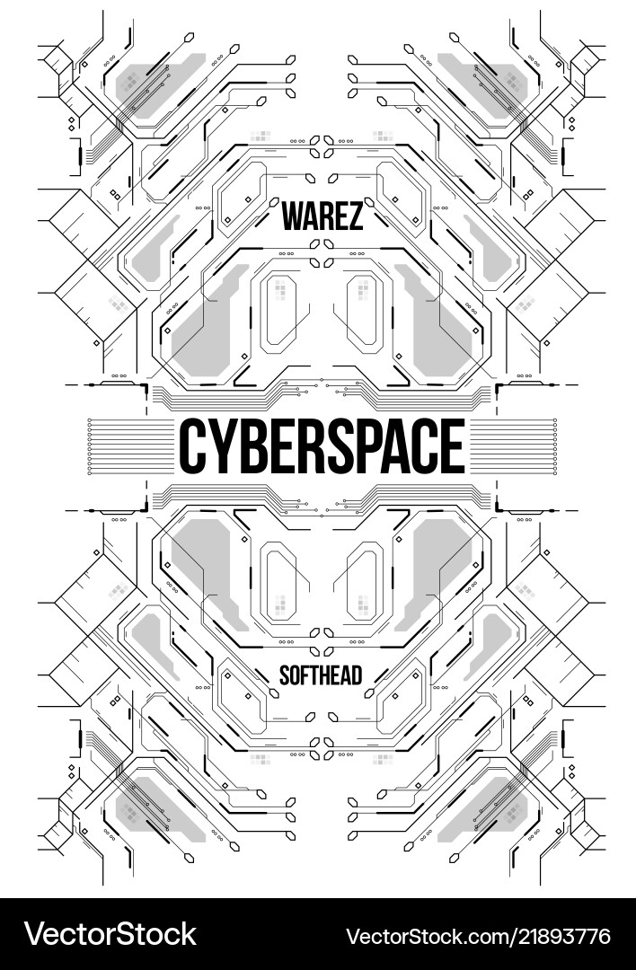 Cyberpunk futuristic poster tech abstract poster Vector Image