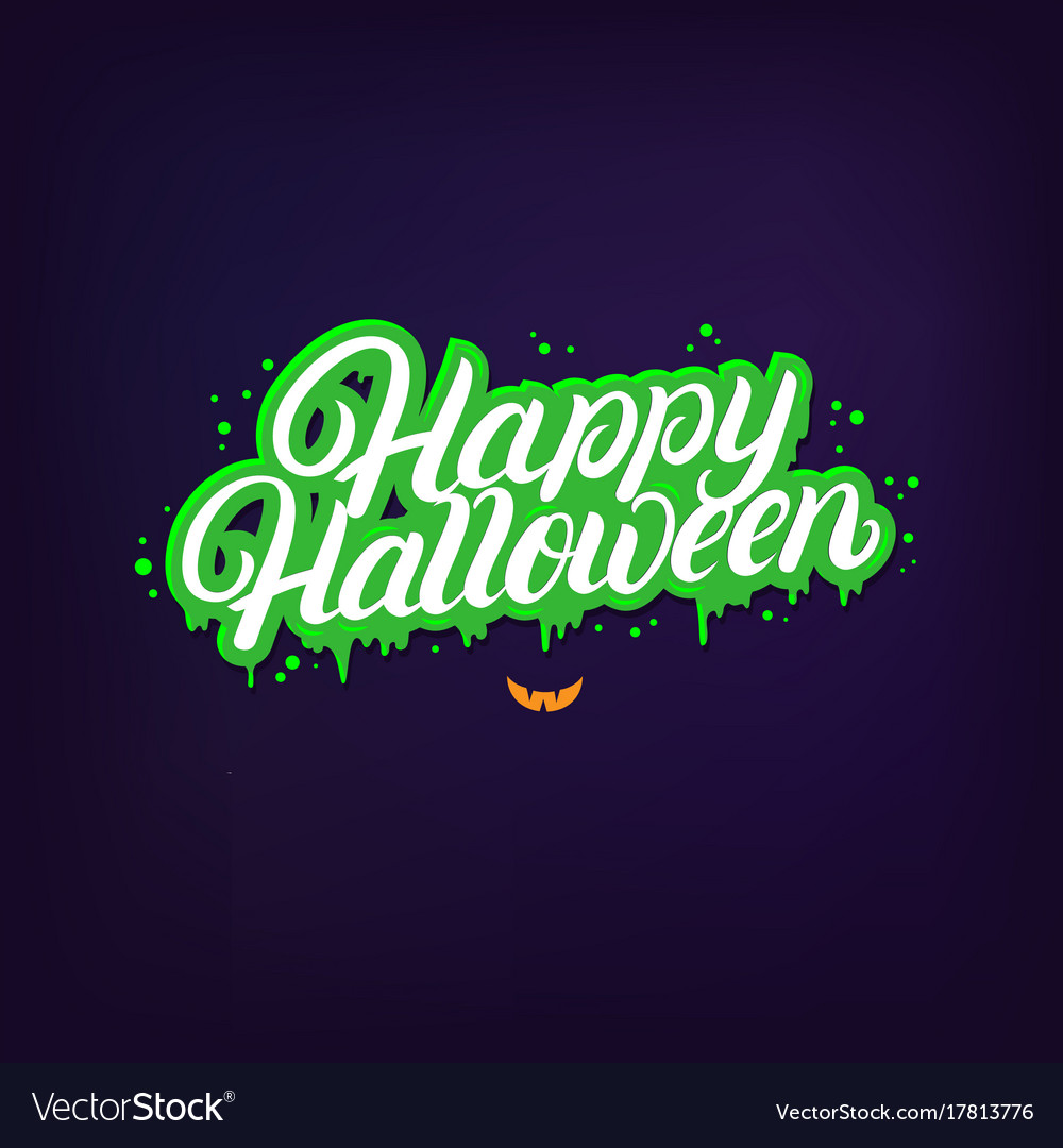 Happy halloween hand written lettering quote Vector Image