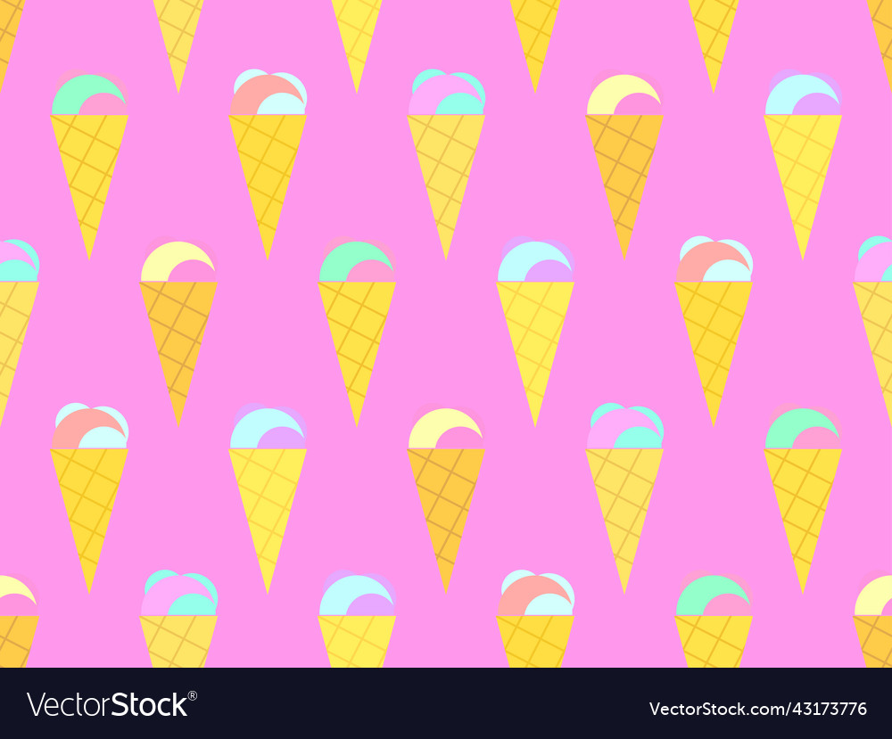 Ice Cream Cone Seamless Pattern Royalty Free Vector Image
