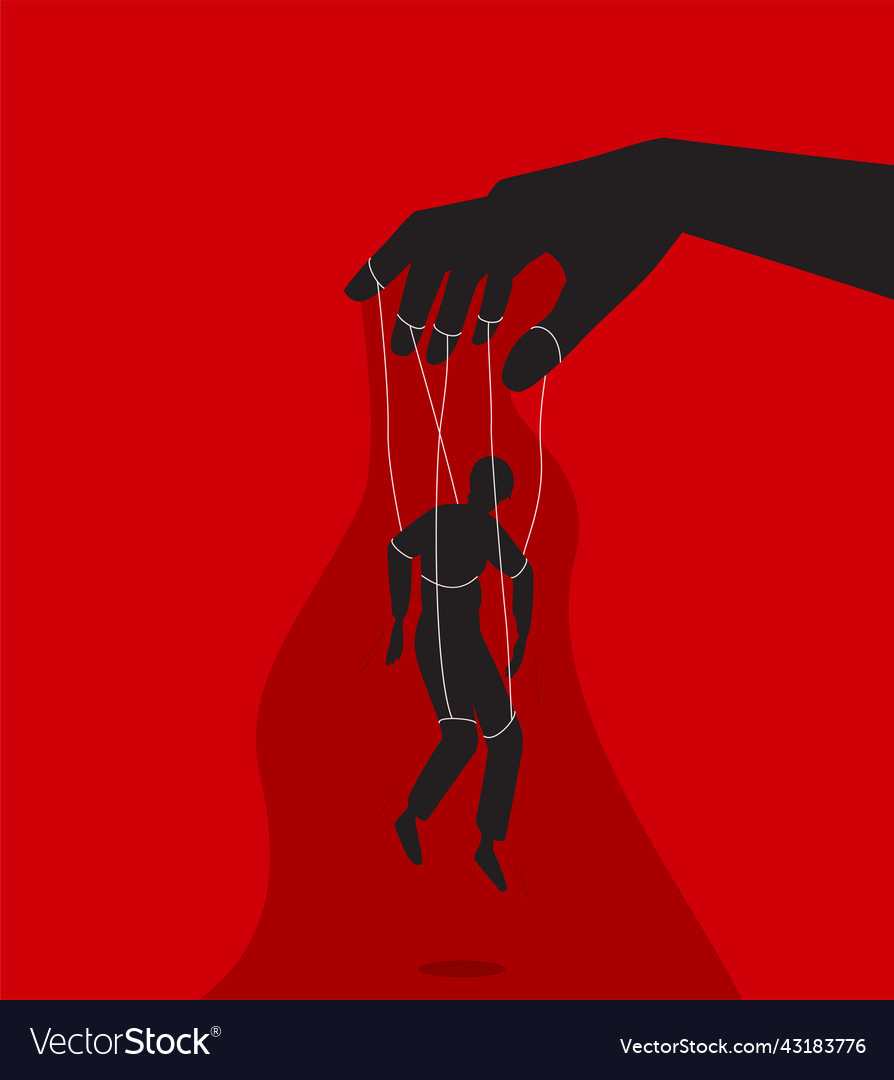 Manipulator concept puppet Royalty Free Vector Image