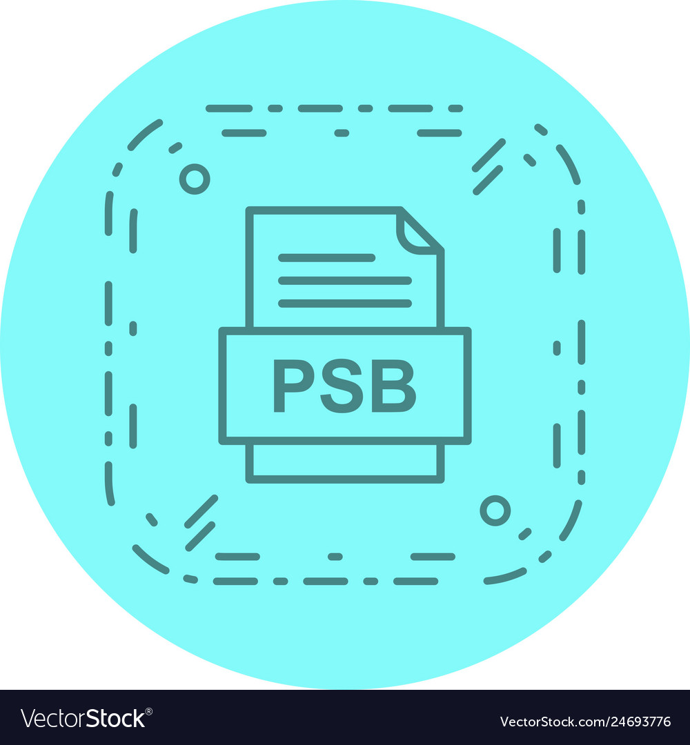 Psb file document icon Royalty Free Vector Image
