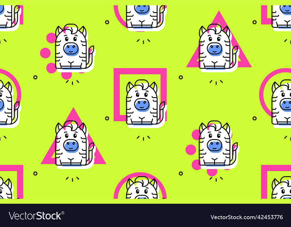 Seamless pattern with zebras Royalty Free Vector Image