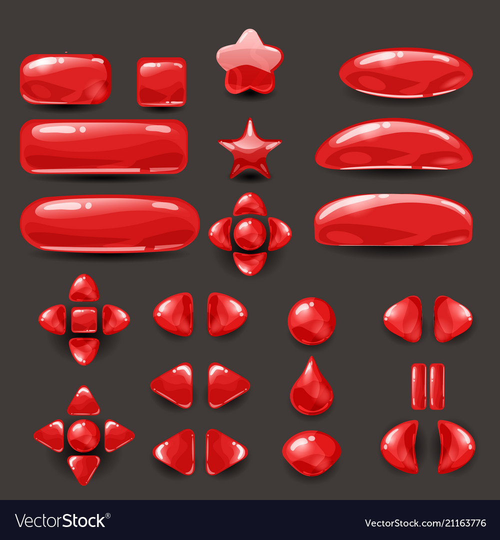 Set game ui complete green menu graphical Vector Image