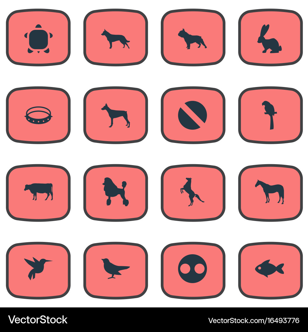 Set of simple wild icons Royalty Free Vector Image