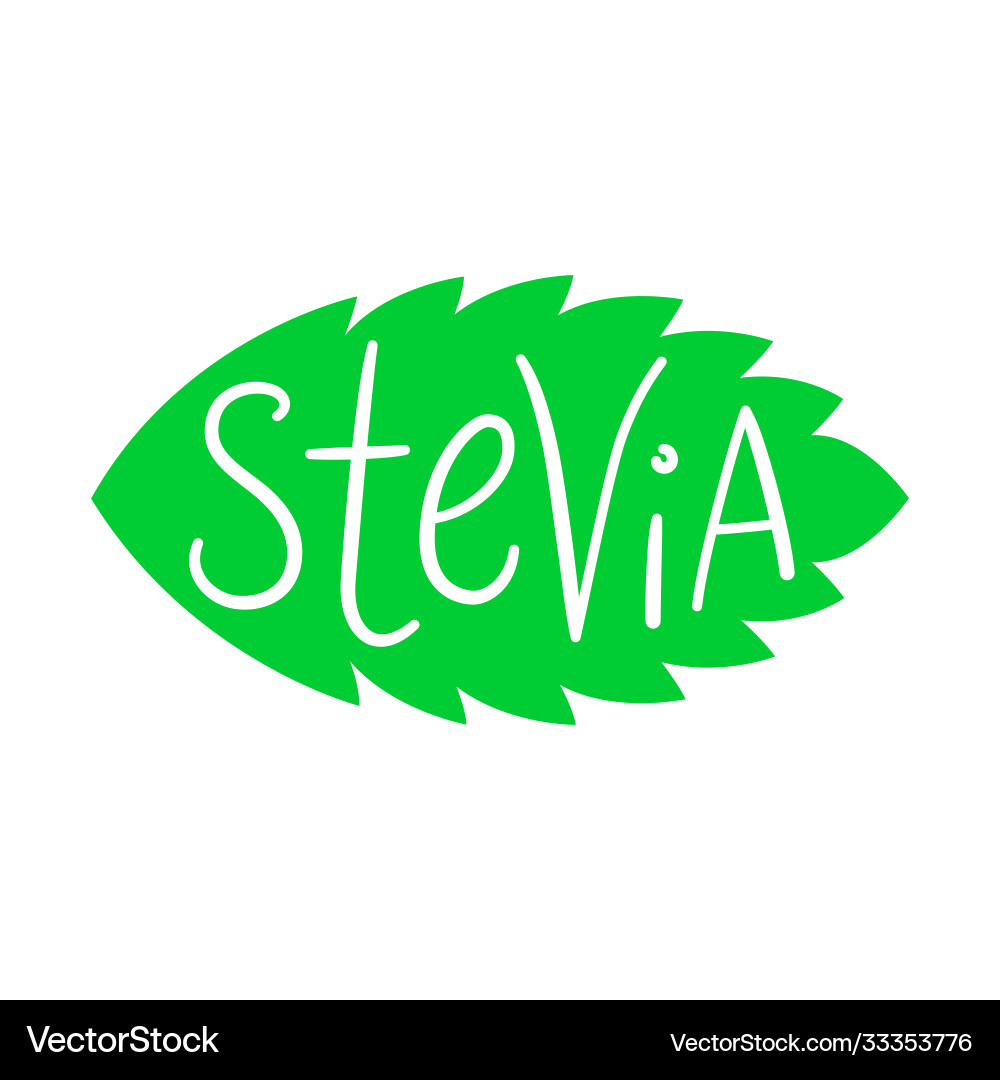 Stevia leaves logo natural organic Royalty Free Vector Image