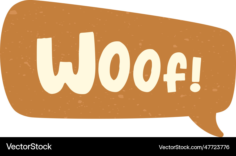 Woof text in a speech bubble balloon digital Vector Image