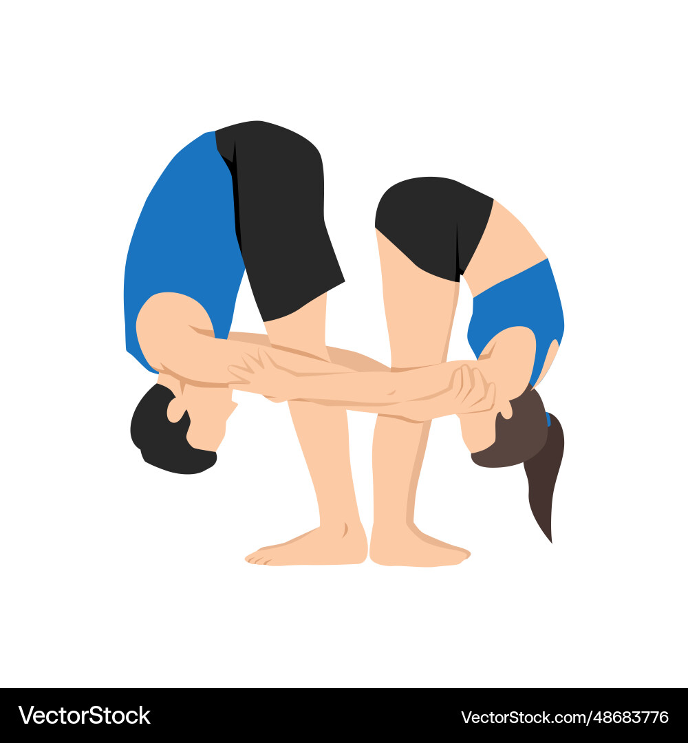 Young couple stretching bending all the body Vector Image