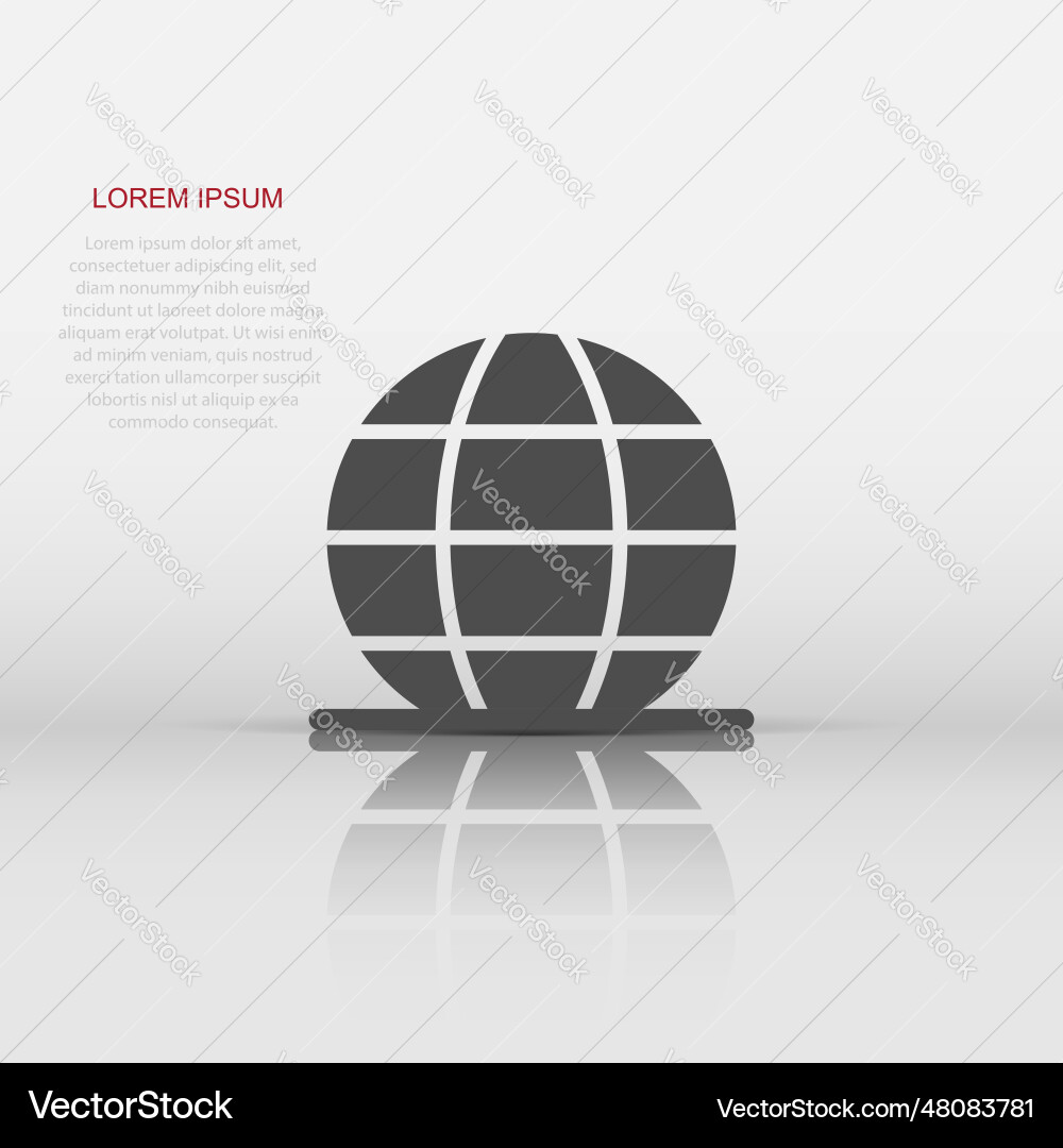 Earth planet icon in flat style globe geographic Vector Image