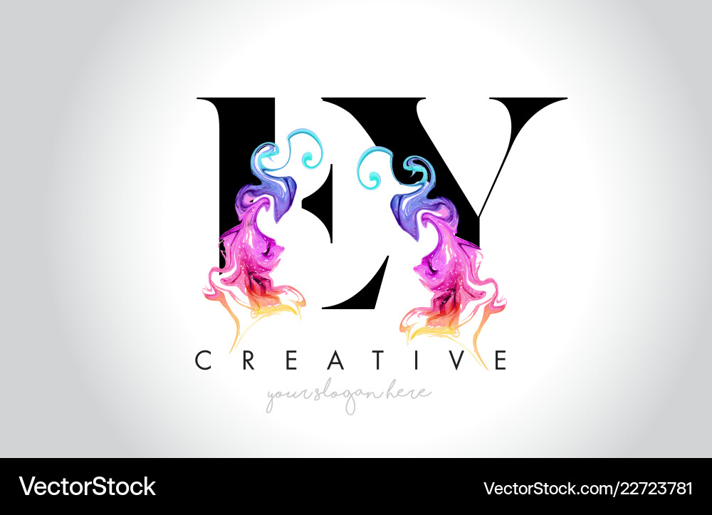 Ey vibrant creative leter logo design Royalty Free Vector
