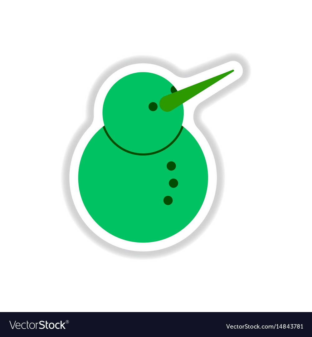 In Paper Sticker Style Snowman Royalty Free Vector Image