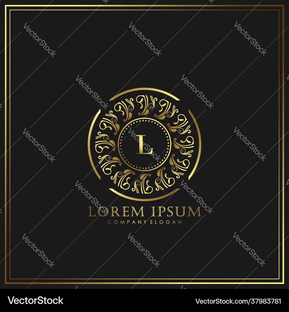 L initial letter luxury logo template in art Vector Image