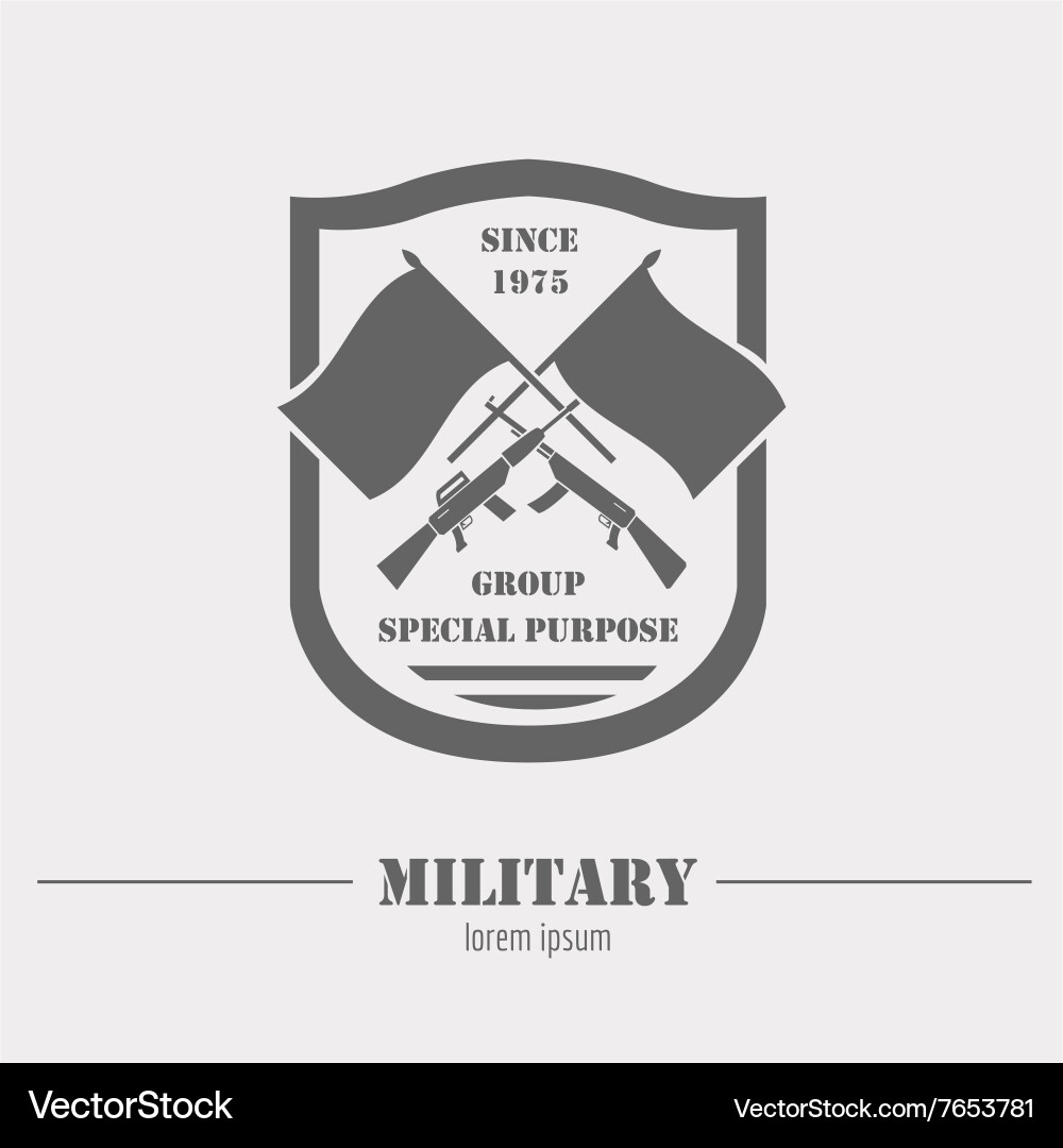 Military logo and badges graphic template Vector Image