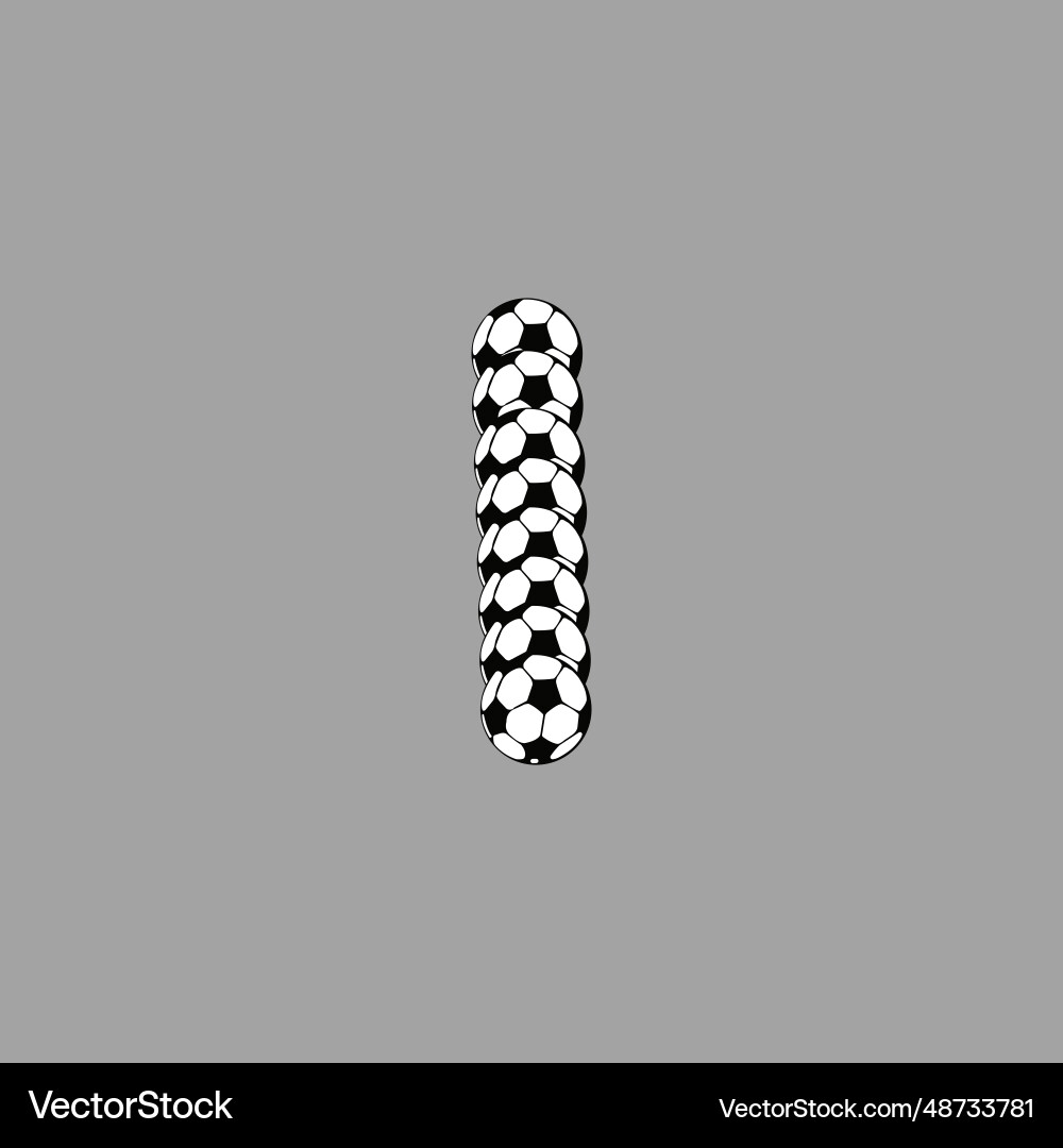 Soccer ball letter i Royalty Free Vector Image