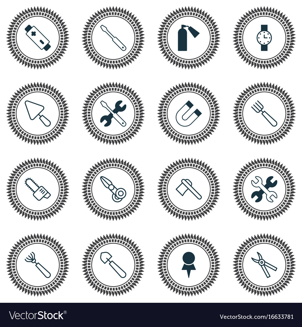 Tools icons set collection location Royalty Free Vector