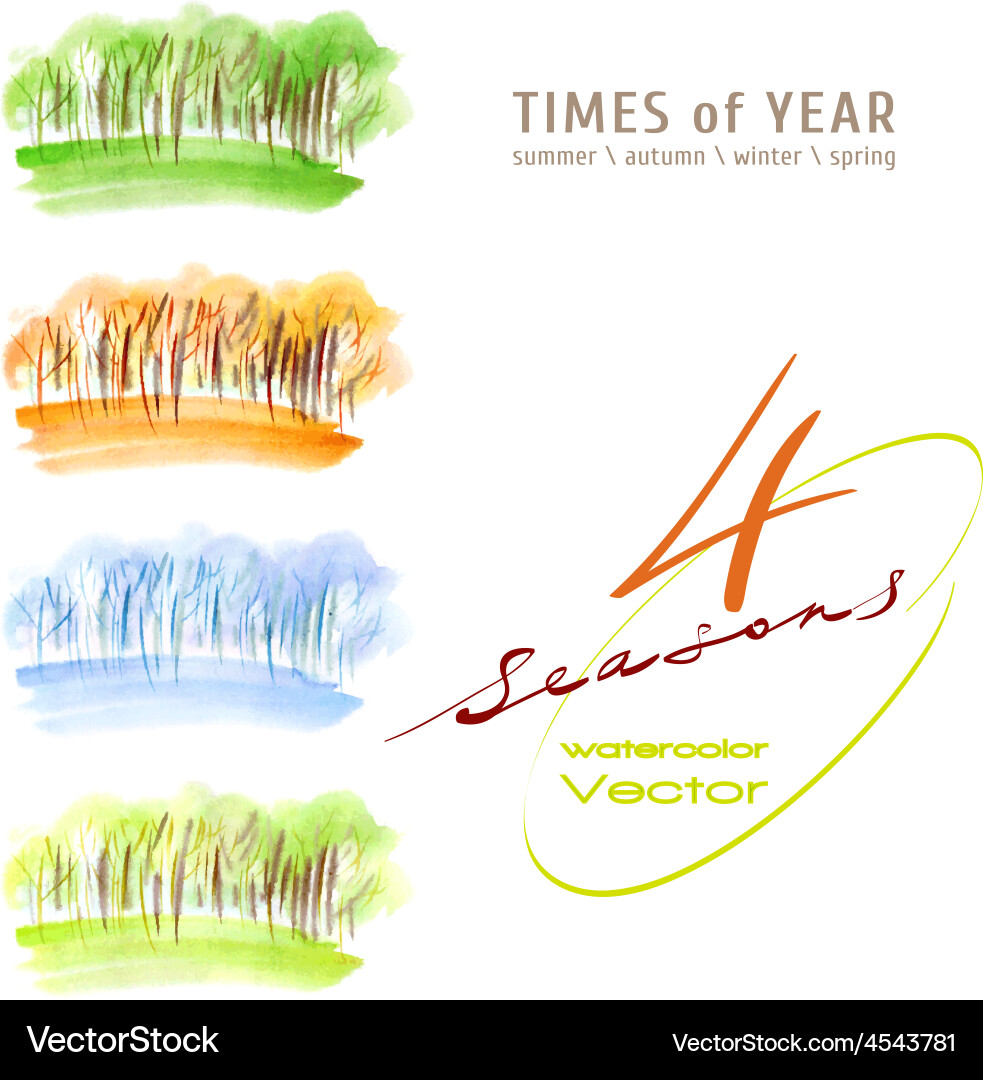 Watercolor seasons Royalty Free Vector Image - VectorStock