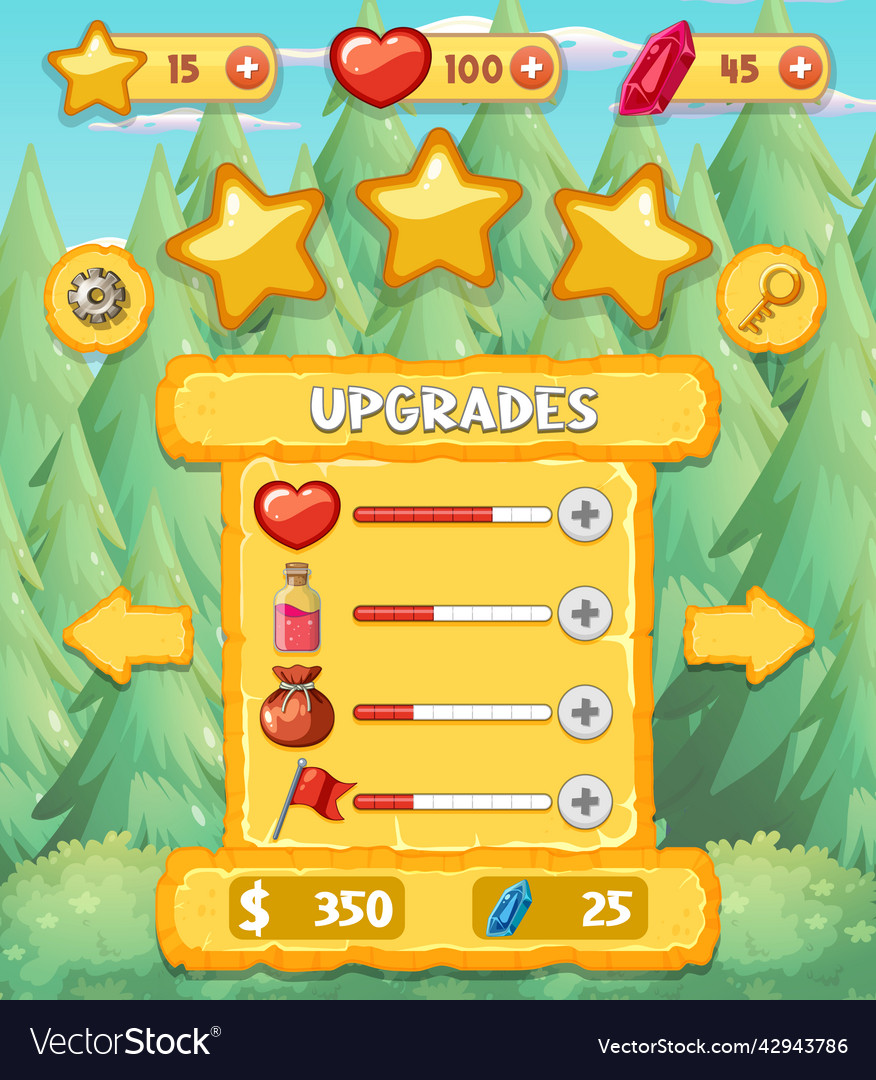 A game background template with elements Vector Image