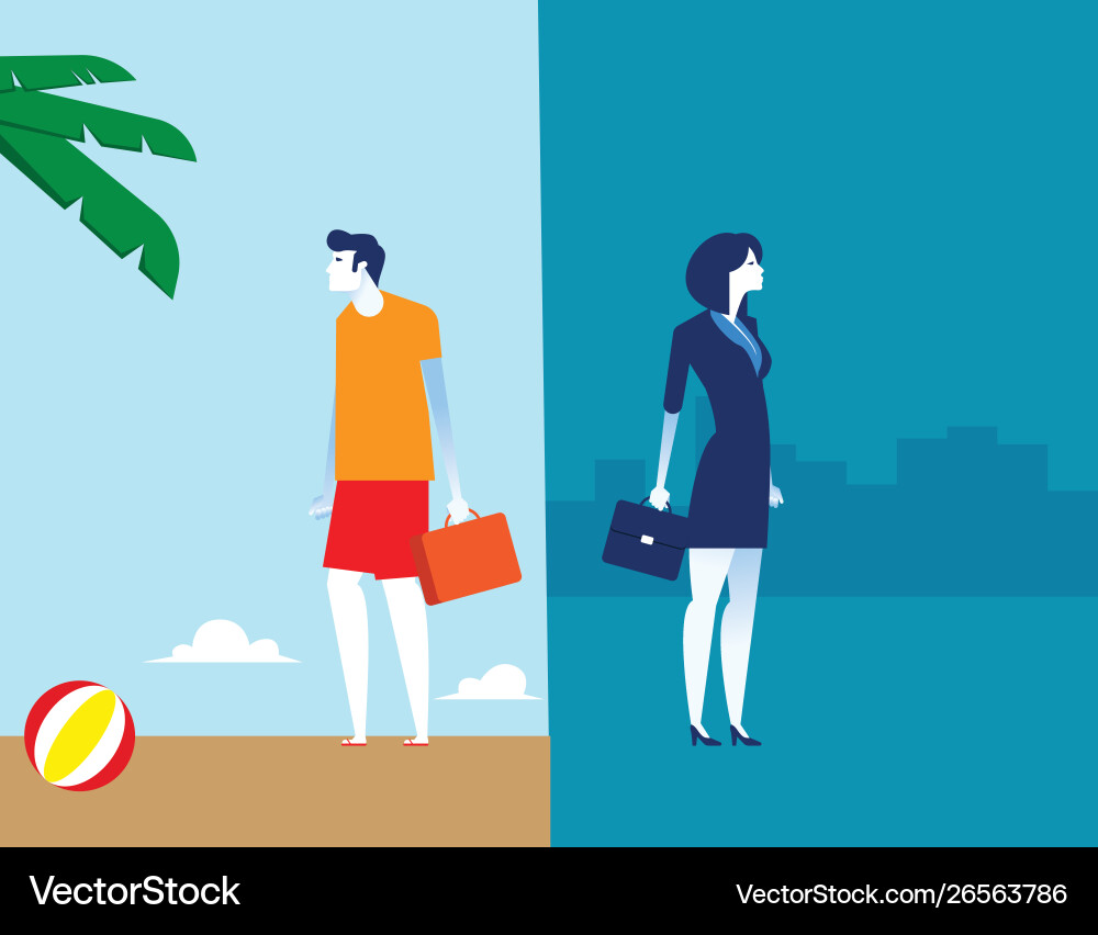 Business people with work and holidays concept Vector Image