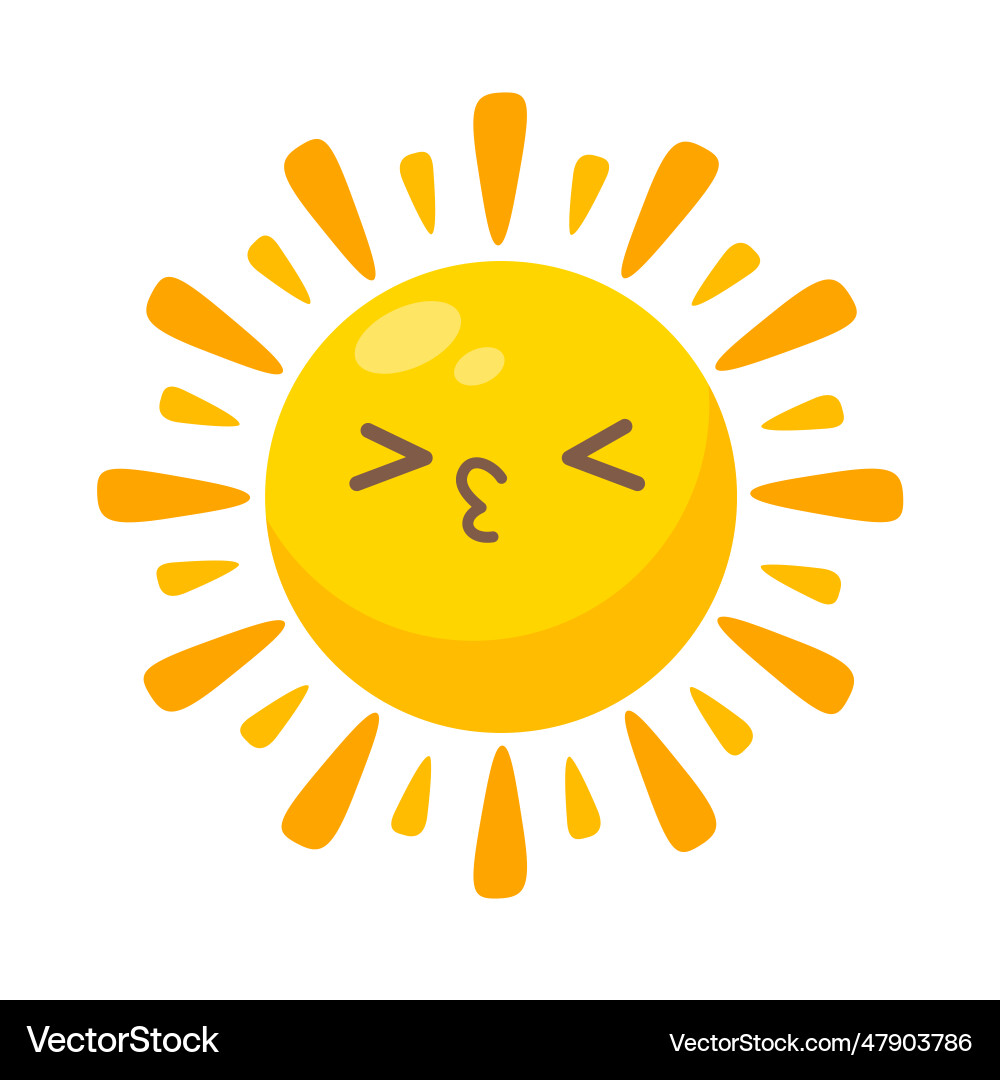Cartoon sun with cute faces for children Vector Image