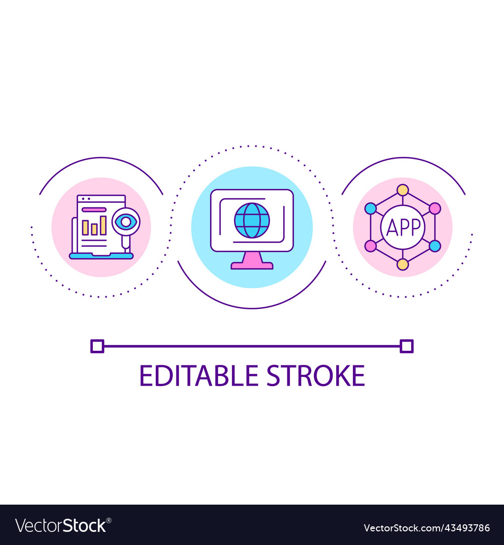 Digital business analytics loop concept icon Vector Image