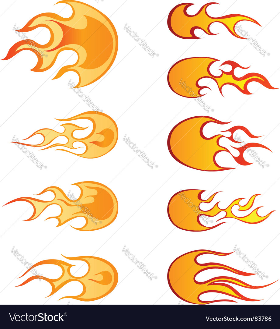 Fire patterns set Royalty Free Vector Image - VectorStock