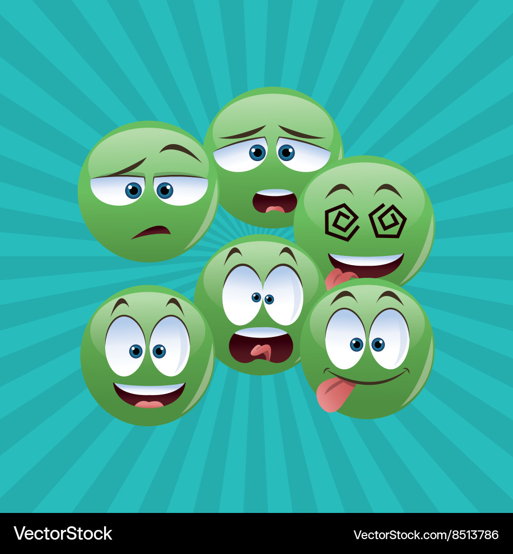 Flat of cartoon face design Royalty Free Vector Image