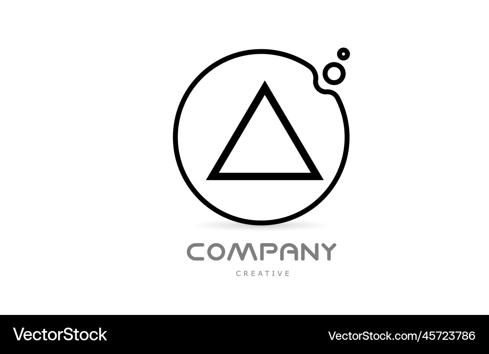 Geometric letter a alphabet logo icon with circle Vector Image