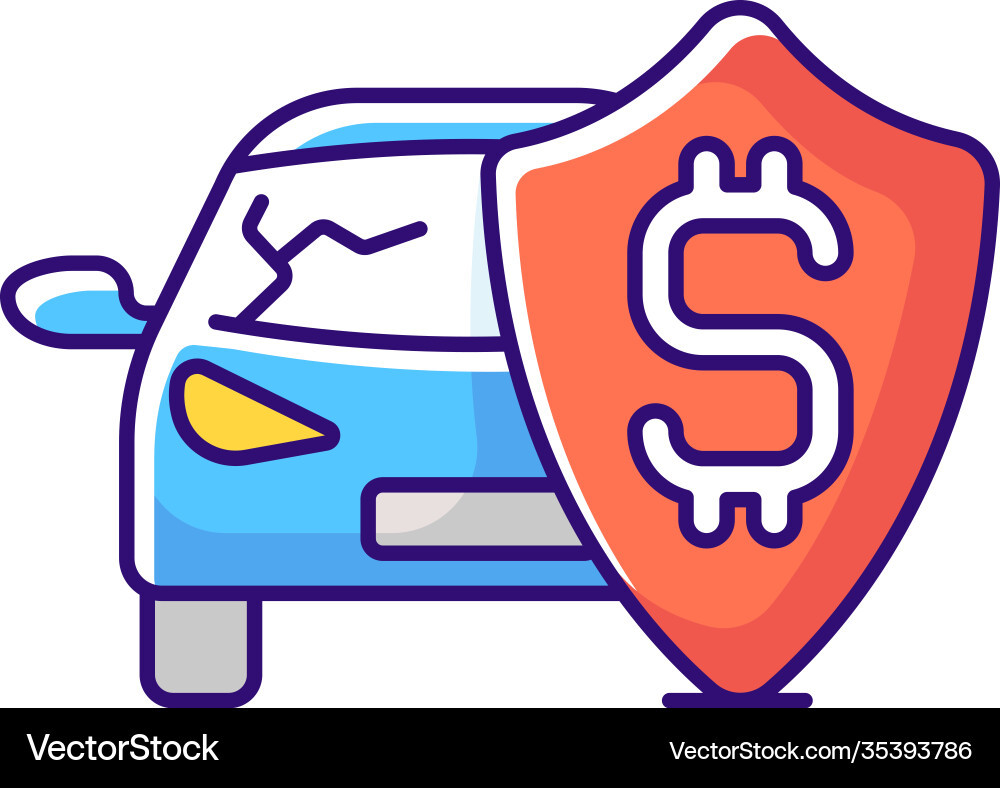Insurance fee rgb color icon Royalty Free Vector Image