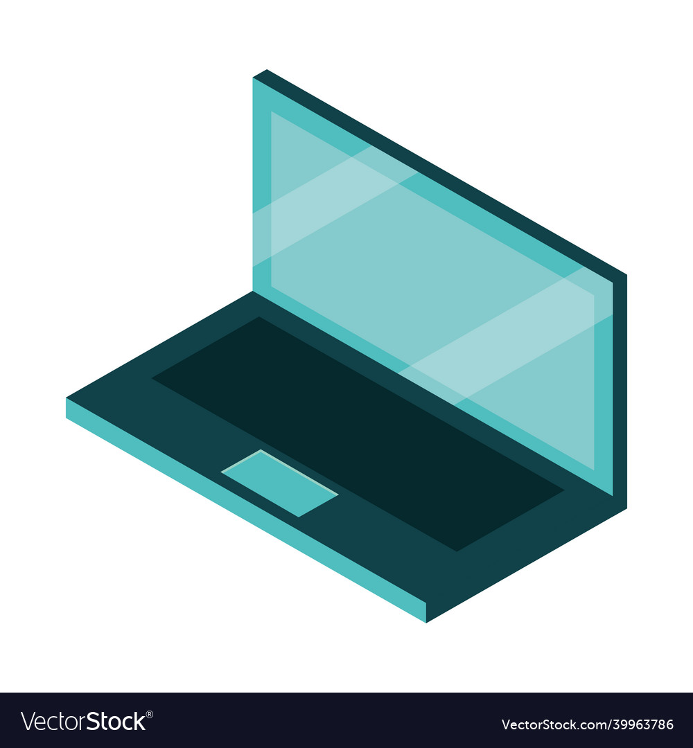Laptop device isometric Royalty Free Vector Image
