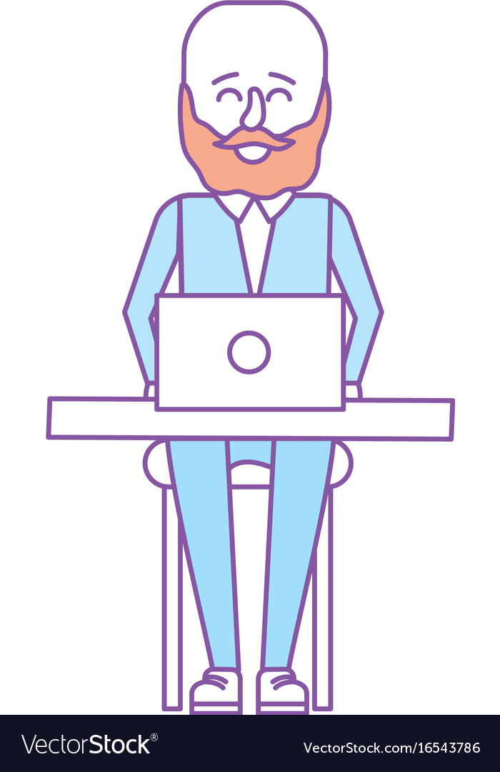 Professional businessman with laptop and corporate