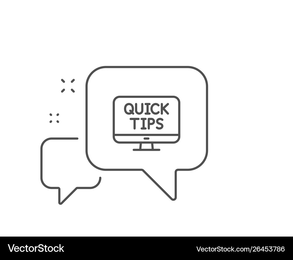 Quick tips line icon helpful tricks sign Vector Image