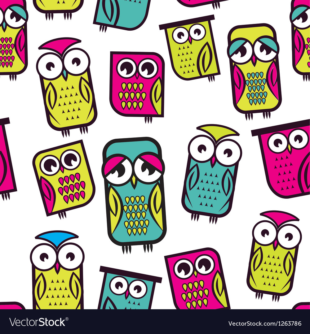Seamless owl pattern Royalty Free Vector Image