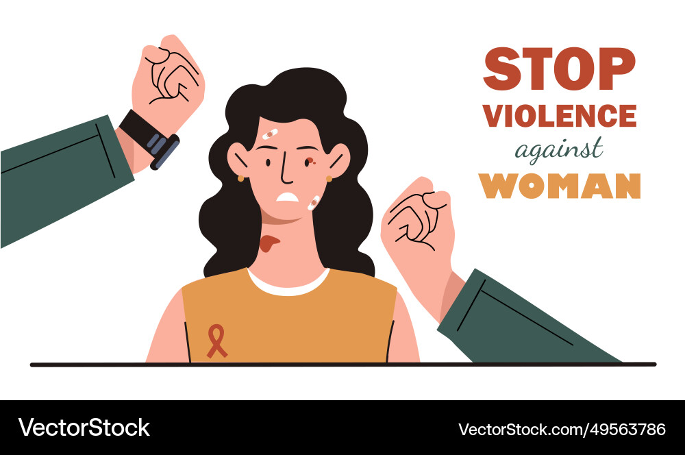 Stop violence against women poster Royalty Free Vector Image