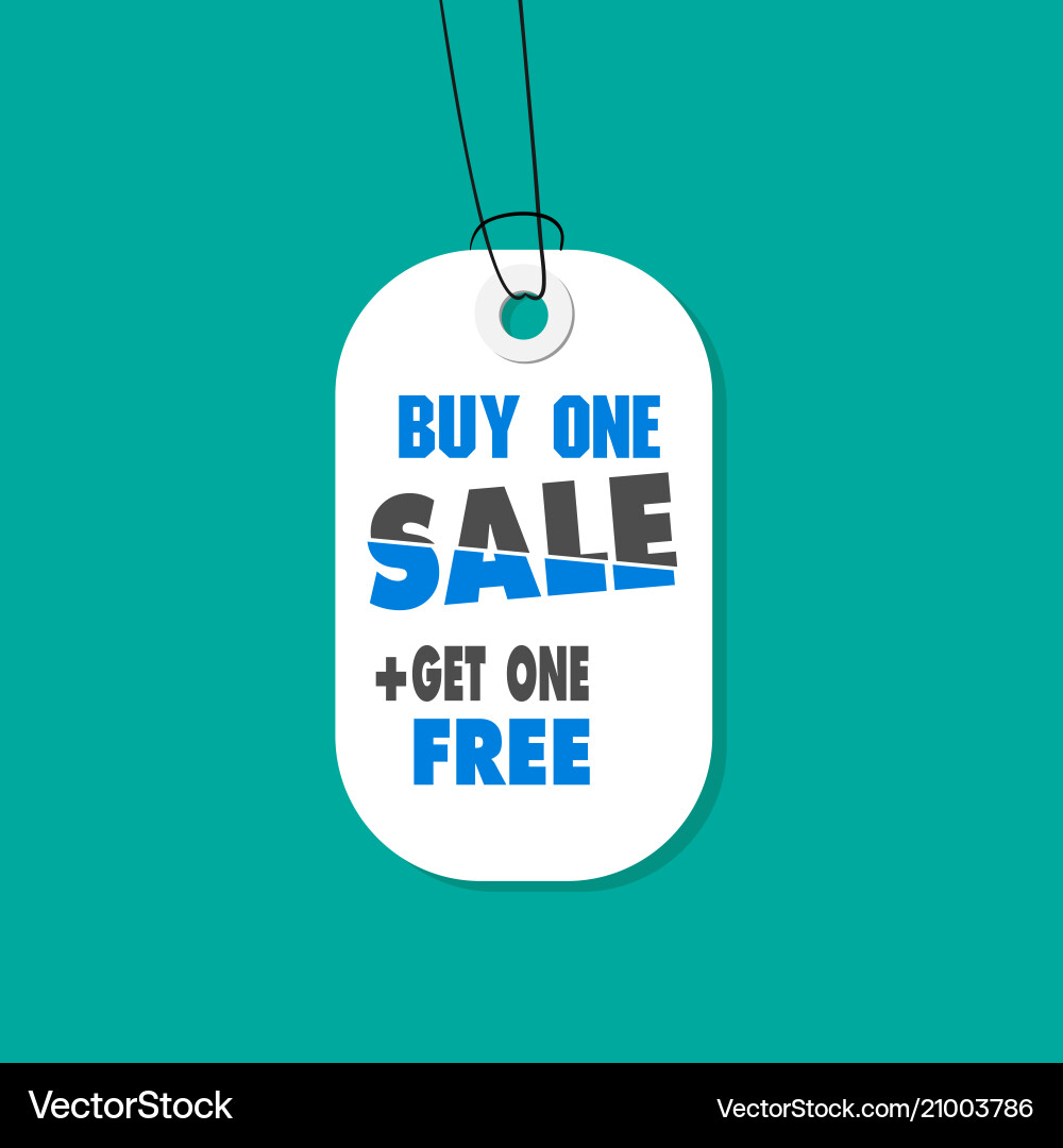 Tag sale buy one get free image Royalty Free Vector Image