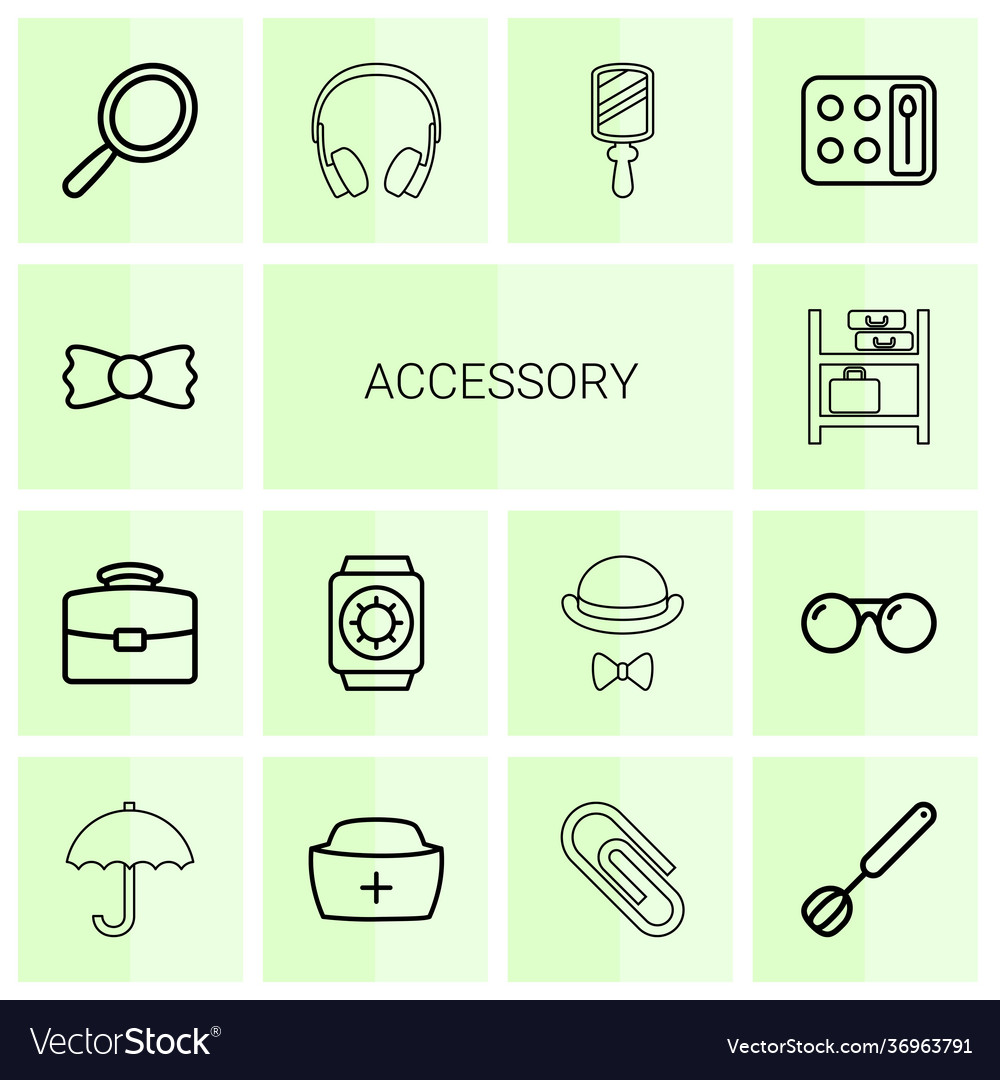 Accessory icons Royalty Free Vector Image - VectorStock