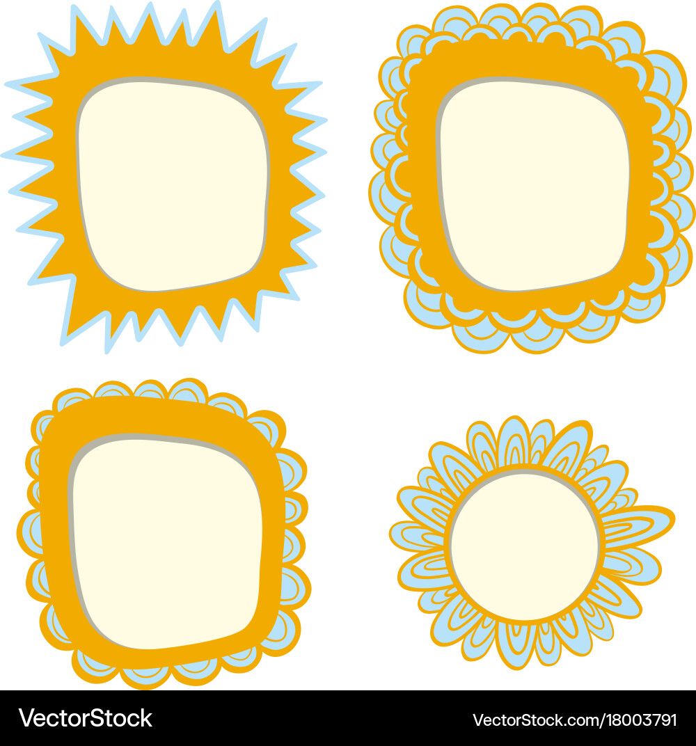 Border templates in yellow and blue Royalty Free Vector